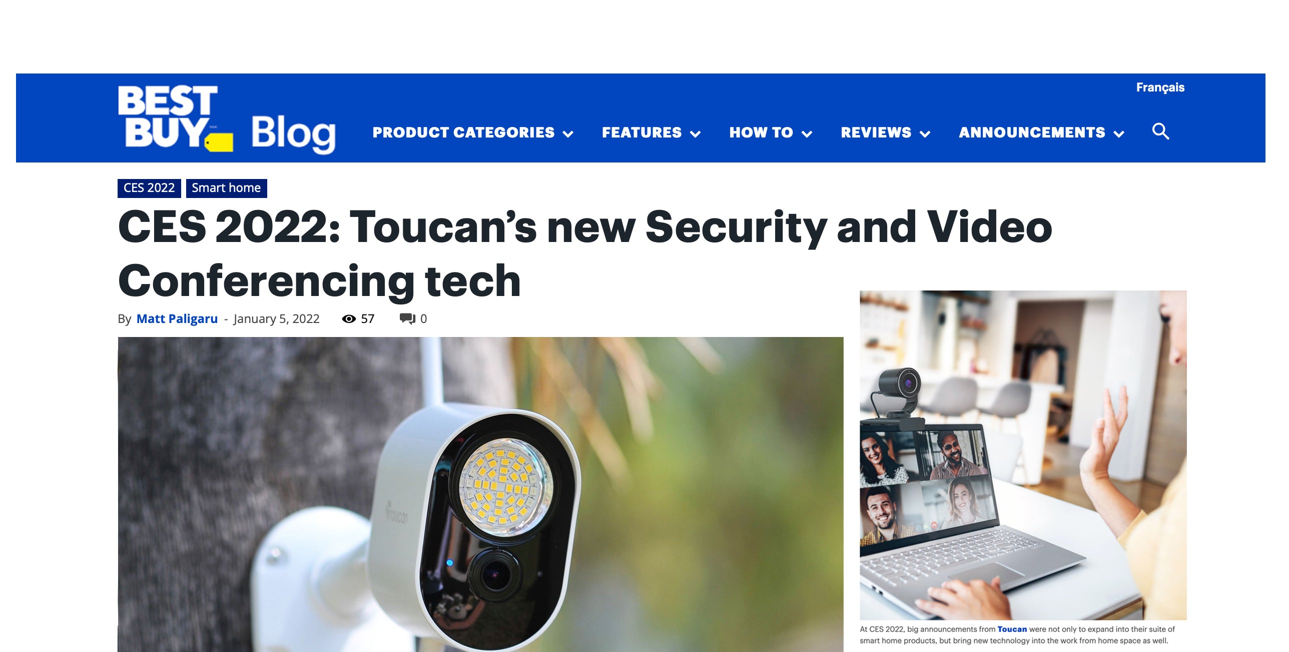 Best Buy Blog covers CES 2022 Toucan’s new Security and Video Conferen ...