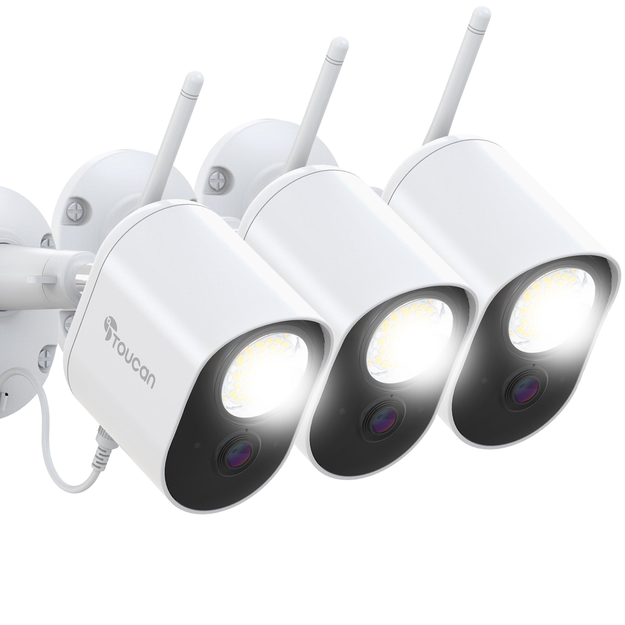 Toucan Security Floodlight Camera 3 Pack, No Subscription Required ...